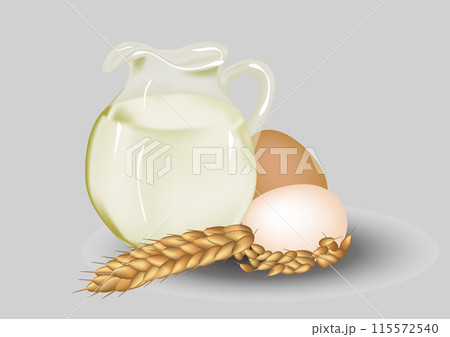 Milk Breakfast Dairy productのイラスト素材 [115572540] - PIXTA