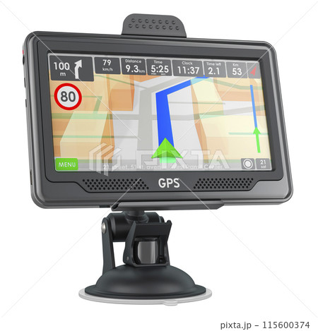 GPS navigation device, with stand. 3D renderingのイラスト素材 [115600374] - PIXTA