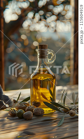Decanter with natural olive oil, vertical image...のイラスト素材 [115604919 ...