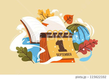 September 1st Autumn Symbols Illustratedのイラスト素材 [115622102] - PIXTA