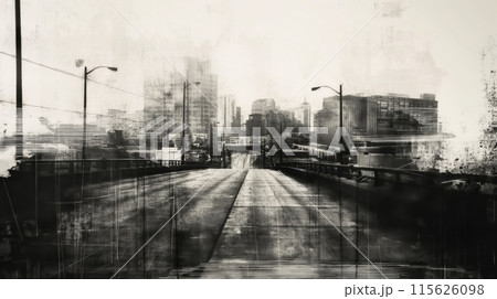 Contemporary grunge urban landscape artwork...のイラスト素材 [115626098] - PIXTA