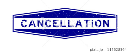 Grunge blue cancellation word hexagon rubber...のイラスト素材 [115628564] - PIXTA