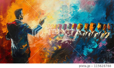Captivating and vibrant leadership speech...のイラスト素材 [115628788] - PIXTA