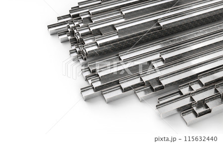 Stack of metal steel bars forming an abstract...のイラスト素材 [115632440] - PIXTA