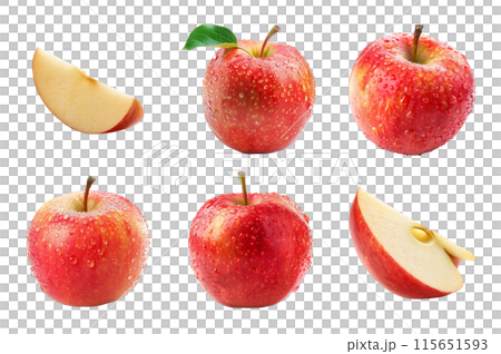 Apple Collection Bundle Set Isolated on a... - Stock Illustration ...