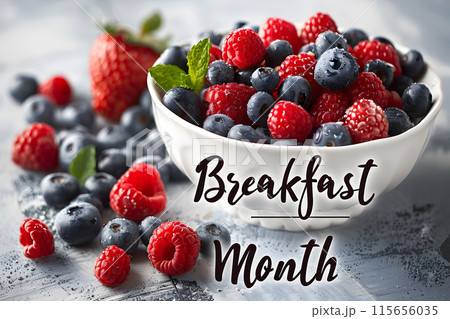 Celebrating Better Breakfast Monthのイラスト素材 [115656035] - PIXTA