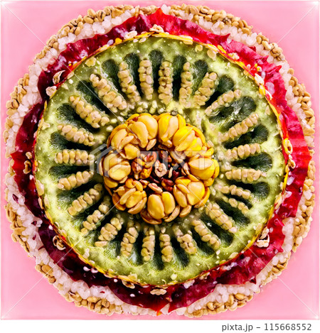 Ackee nut mandala a mandala of whole ackee nuts...のイラスト素材 [115668552 ...