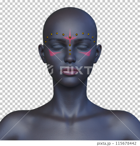 Female face up - Stock Illustration [115678442] - PIXTA