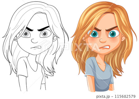 Angry Female Character Illustrationのイラスト素材 [115682579] - PIXTA