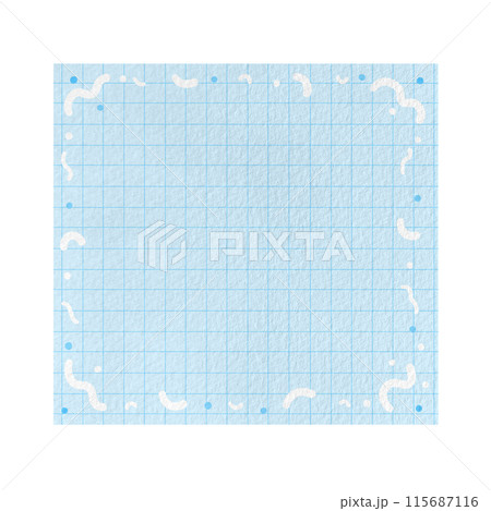 Cute Blue Line Doodle Memo Paper illustration...のイラスト素材 [115687116] - PIXTA
