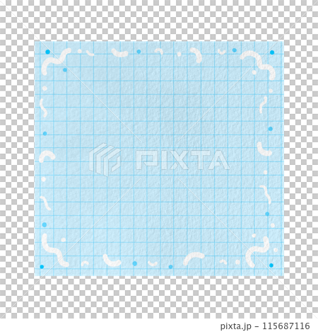 Cute Blue Line Doodle Memo Paper illustration...のイラスト素材 [115687116] - PIXTA