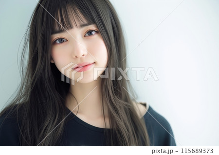 ロングヘア美女・黒髪「AI生成画像」のイラスト素材 [115689373] - PIXTA