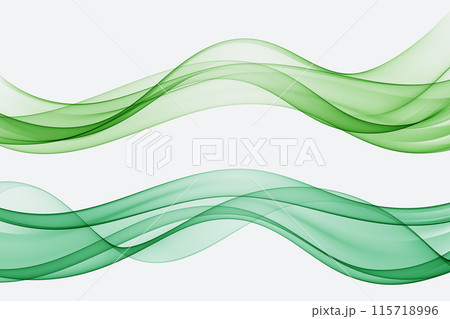 Green wave lines flow, vector abstract design...のイラスト素材 [115718996] - PIXTA