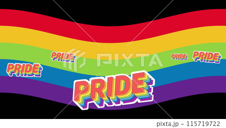 Image of rainbow victory signs and pride text...のイラスト素材 [115719722] - PIXTA