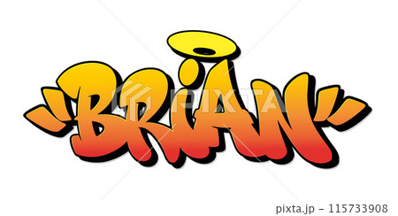 Brian name in graffiti style. Vector illustration.のイラスト素材 [115733908 ...