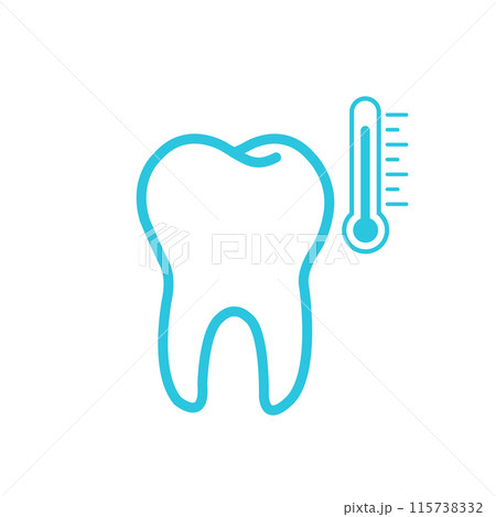 Sensitive tooth icon. Isolated on white...のイラスト素材 [115738332] - PIXTA