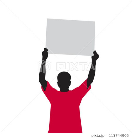 Man holding protest signのイラスト素材 [115744906] - PIXTA