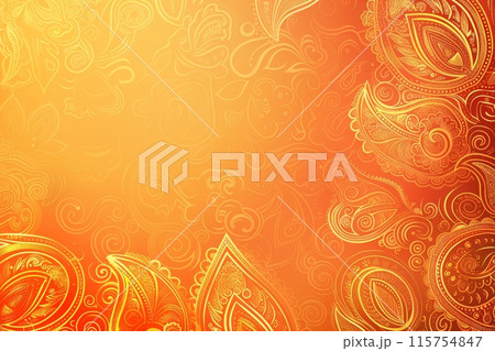 Orange gradient background with intricate...のイラスト素材 [115754847] - PIXTA