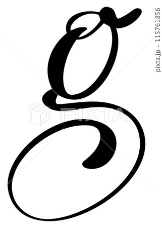 Vector calligraphy hand drawn letter G logo....のイラスト素材 [115761856] - PIXTA
