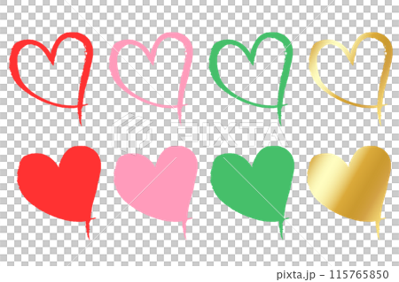 Colorful heart line drawing illustration - Stock Illustration ...