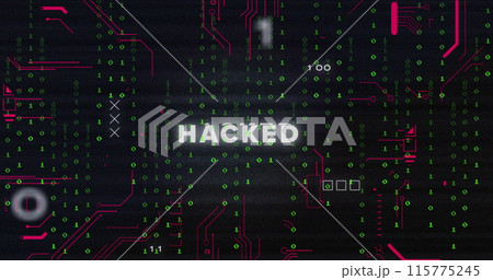 Image of hacked text and binary coding data...のイラスト素材 [115775245] - PIXTA