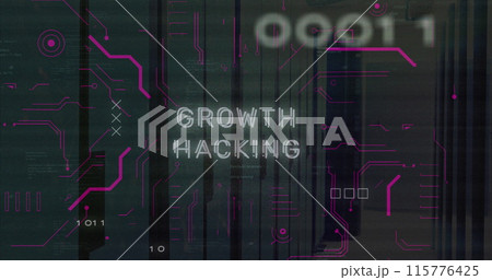Image of growth hacking text and binary codes...のイラスト素材 [115776425] - PIXTA