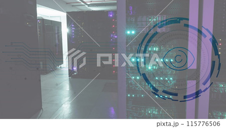 Image of eye in loading circles over...のイラスト素材 [115776506] - PIXTA