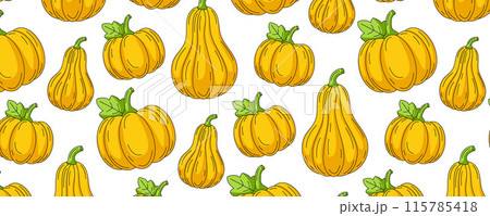 Pumpkin and butternut squash, vegetables...のイラスト素材 [115785418] - PIXTA