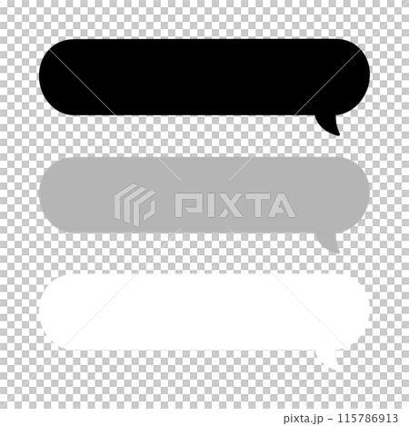 Monochrome Simple Speech Bubble Simple Text Box...のイラスト素材 [115786913 ...