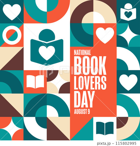 National Book Lovers Day. August 9. Holiday...のイラスト素材 [115802995] - PIXTA