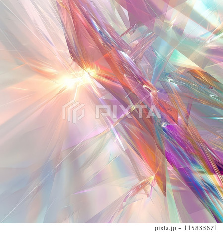 Crystals refract light to create a vibrant rainbowのイラスト素材 [115833671 ...
