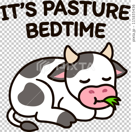 It's pasture bedtime sleeping cow pun - Stock Illustration [115835436 ...