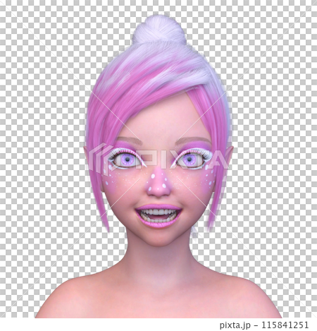 Female face up - Stock Illustration [115841251] - PIXTA