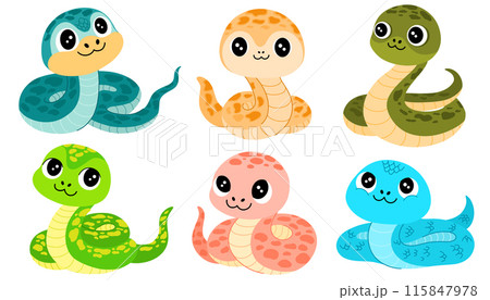 1851_snake_setのイラスト素材 [115847978] - PIXTA
