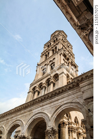 Famous bell tower at the ruins of Roman...の写真素材 [115857075] - PIXTA