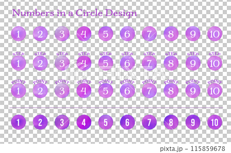 Vector watercolor-style round numbers in purple - Stock Illustration ...
