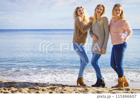 Three fashionable models outdoorの写真素材 [115866607] - PIXTA