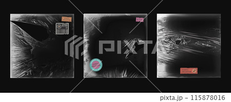 Vinyl cd album cover overlay for music recordのイラスト素材 [115878016] - PIXTA