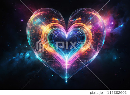 Abstract cosmic heart on a space backgroundのイラスト素材 [115882601] - PIXTA