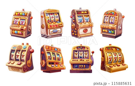 Slot machine cartoon vector set. Arcade fruit...のイラスト素材 [115885631] - PIXTA