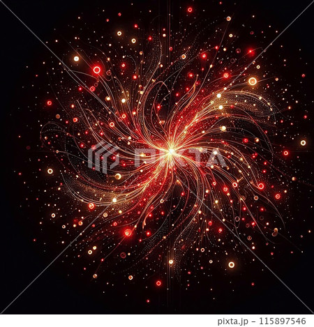 Radiant central light source interconnected...のイラスト素材 [115897546] - PIXTA