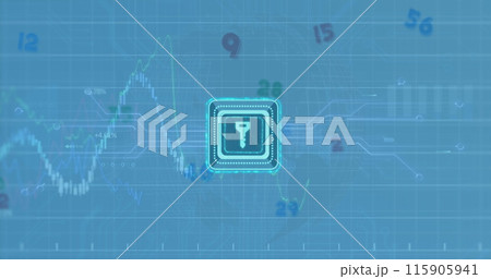 Image of key in squares, multiple graphs with...のイラスト素材 [115905941] - PIXTA