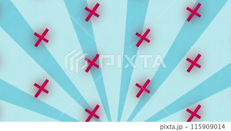 Image of red cross icons repeated over stripes...のイラスト素材 [115909014 ...