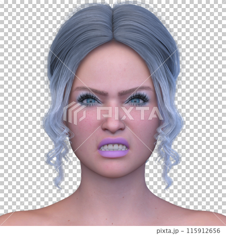 Female face up - Stock Illustration [115912656] - PIXTA