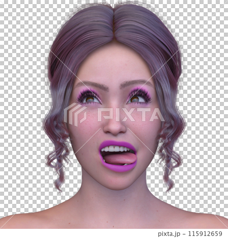 Female face up - Stock Illustration [115912659] - PIXTA