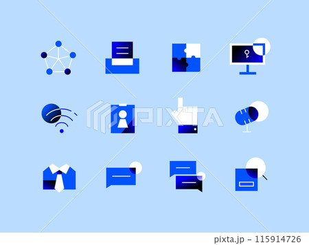 Blue Grain Icon Set Businessのイラスト素材 [115914726] - PIXTA