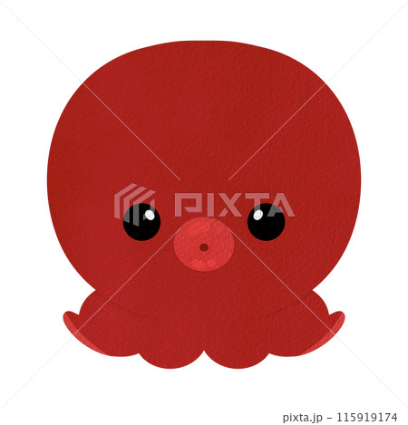Cute Red Octopus Cartoon illustration Cute Tako...のイラスト素材 [115919174 ...