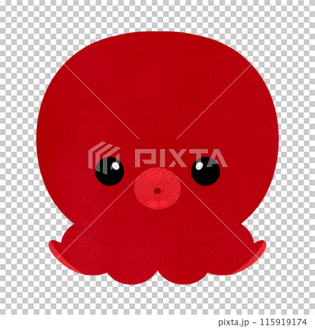 Cute Red Octopus Cartoon illustration Cute Tako...のイラスト素材 [115919174 ...