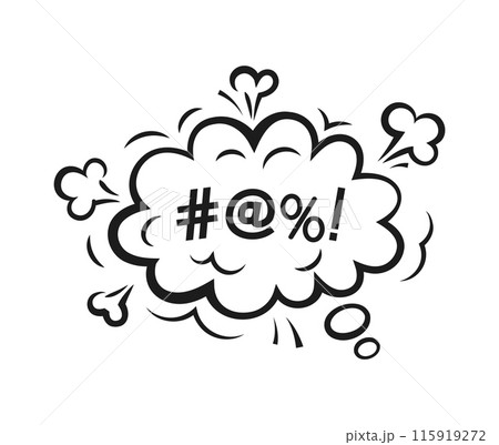 Angry bad word in speech bubble cloud with...のイラスト素材 [115919272] - PIXTA