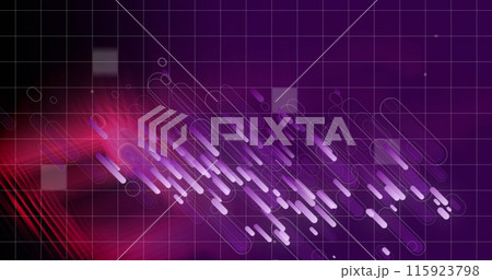 Image of purple shapes falling over purple...のイラスト素材 [115923798] - PIXTA